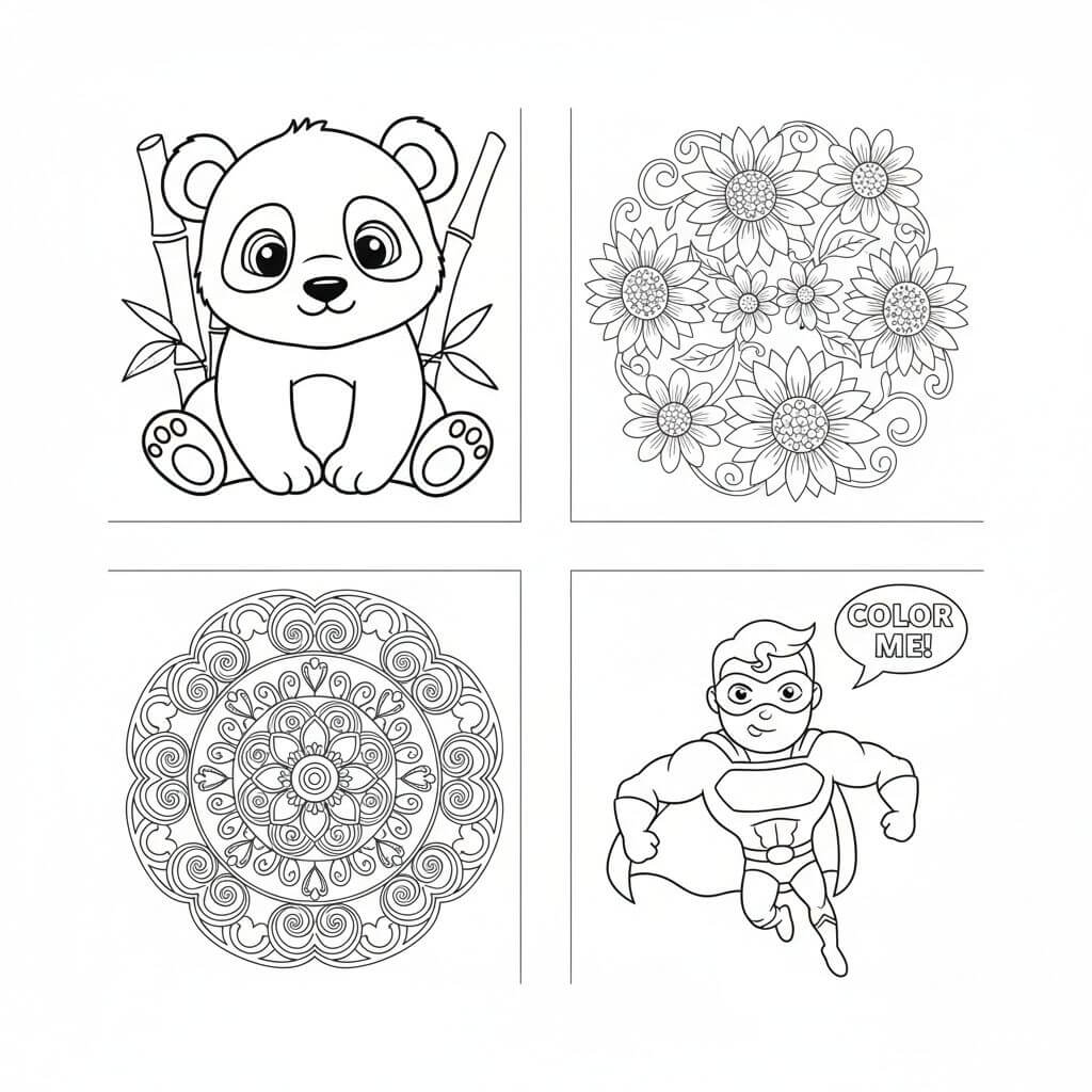 Drawings for Coloring Generator: Create Free Coloring Pages Instantly ...